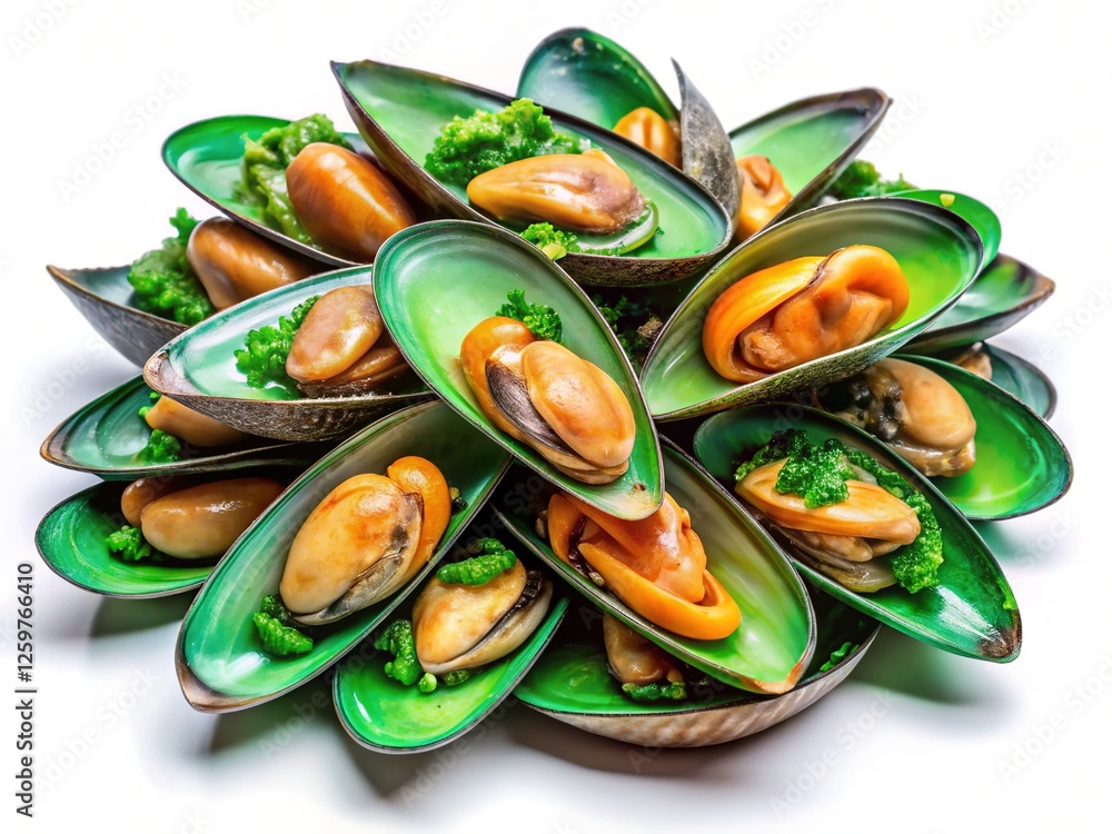 Green-lipped Mussels with Barnacles on Shells for Sale at Seafood ...