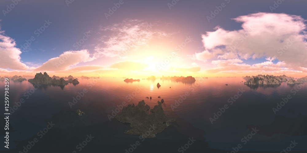 sea panorama, HDRI, environment map , Round panorama, spherical ...