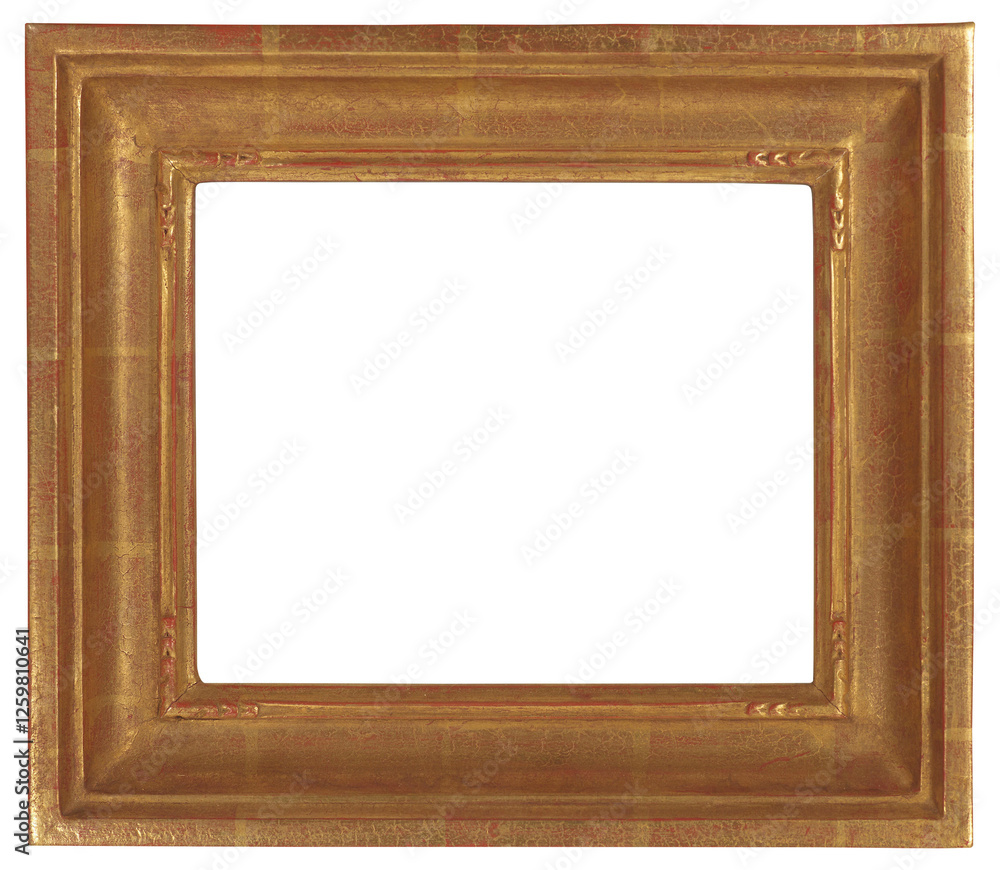 Wide antique picture frame on a transparent background, in PNG format ...