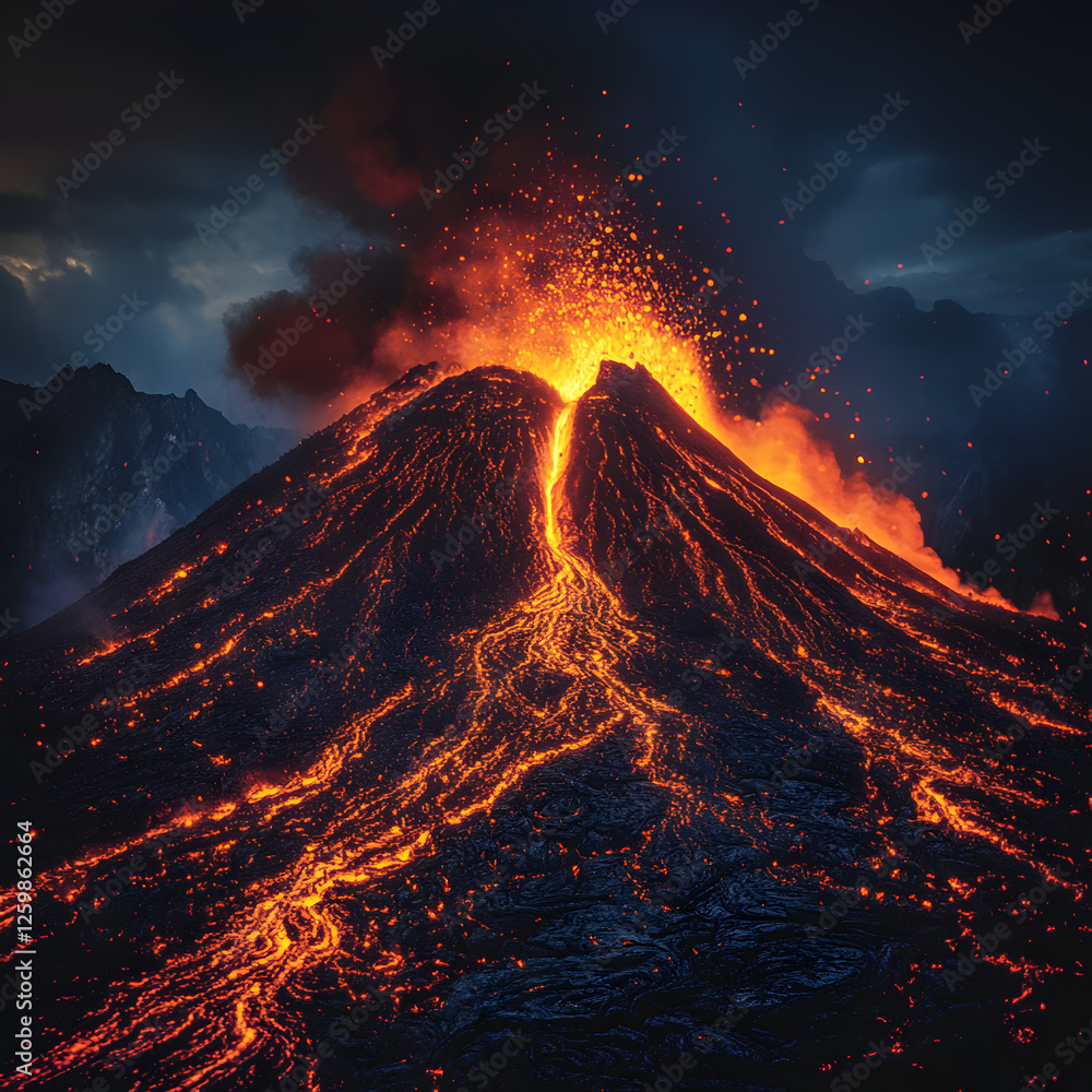 Volcanic Eruption: An epic display of nature's raw power, capturing the ...