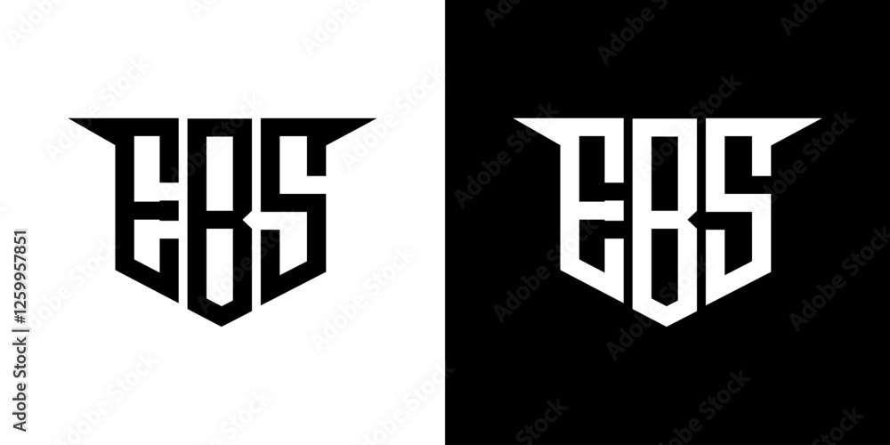 EBS letter logo design with white background in illustrator, vector logo modern alphabet font ...
