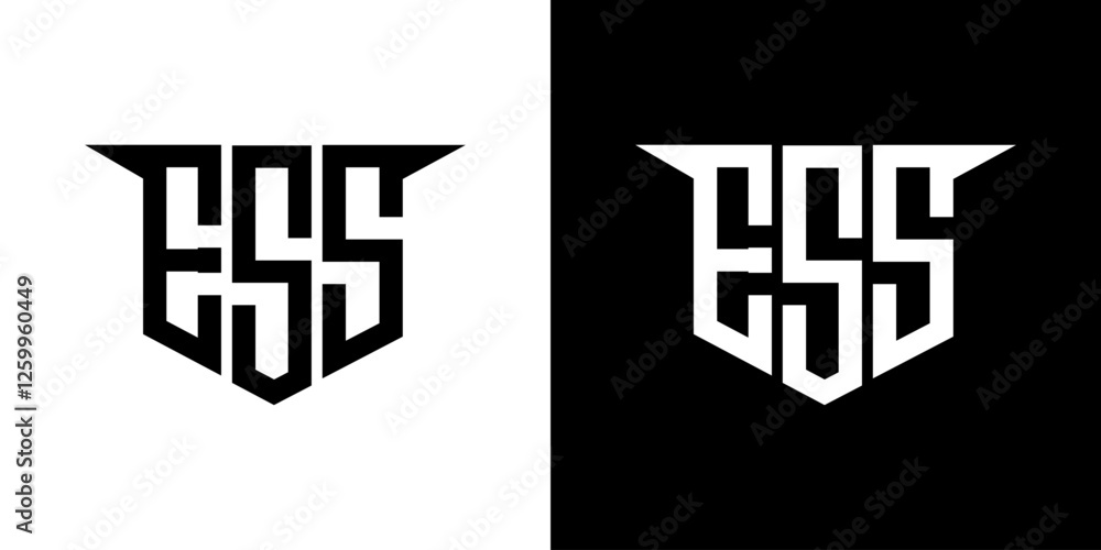ESS letter logo design with white background in illustrator, vector ...