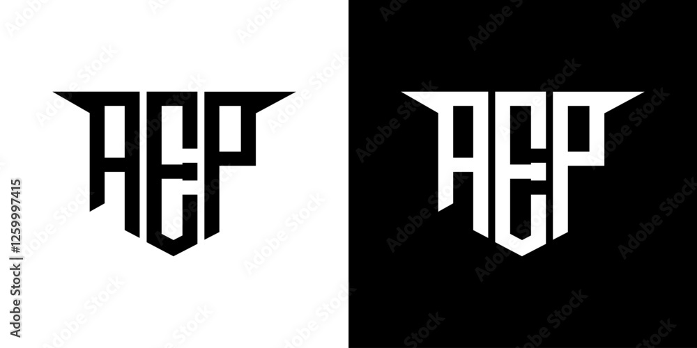 AEP letter logo design with white background in illustrator, vector ...