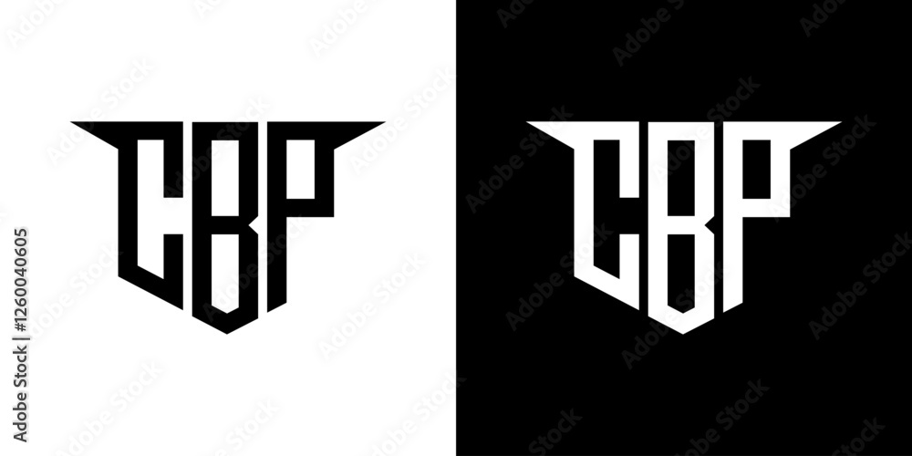 CBP letter logo design with white background in illustrator, vector ...