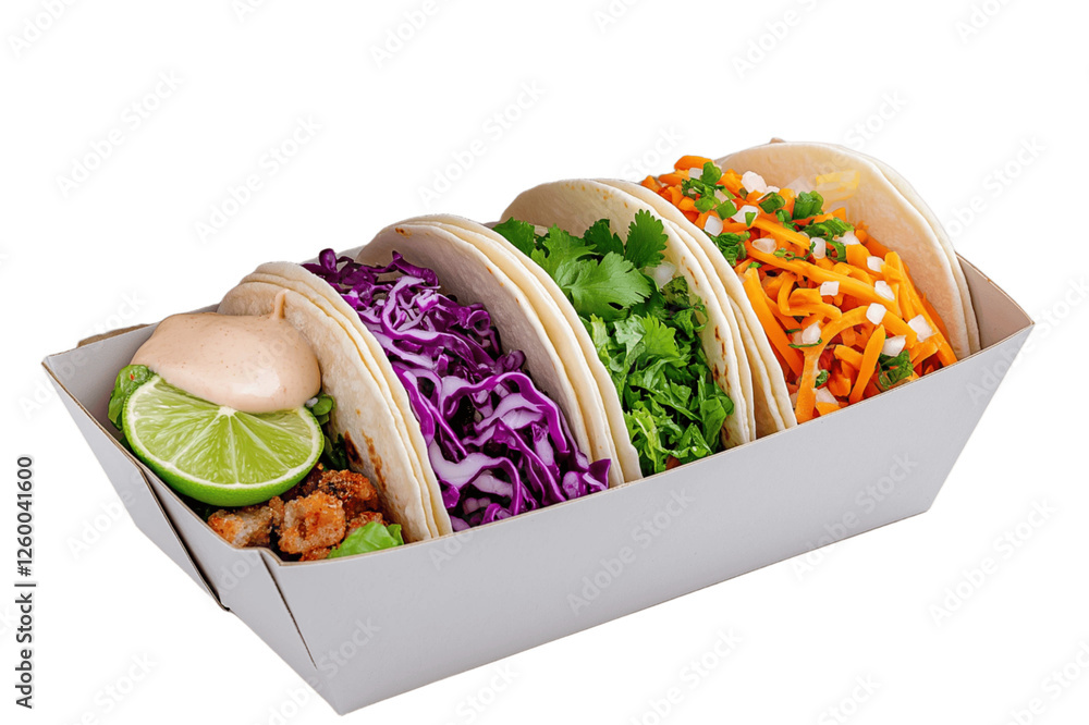 Collection of mexican beef tacos isolated on transparent background ...