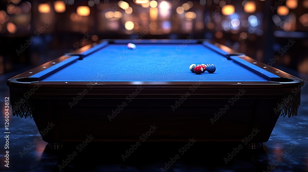 billiard table on a dark background with a blue cloth view of an empty pool table top vector ...