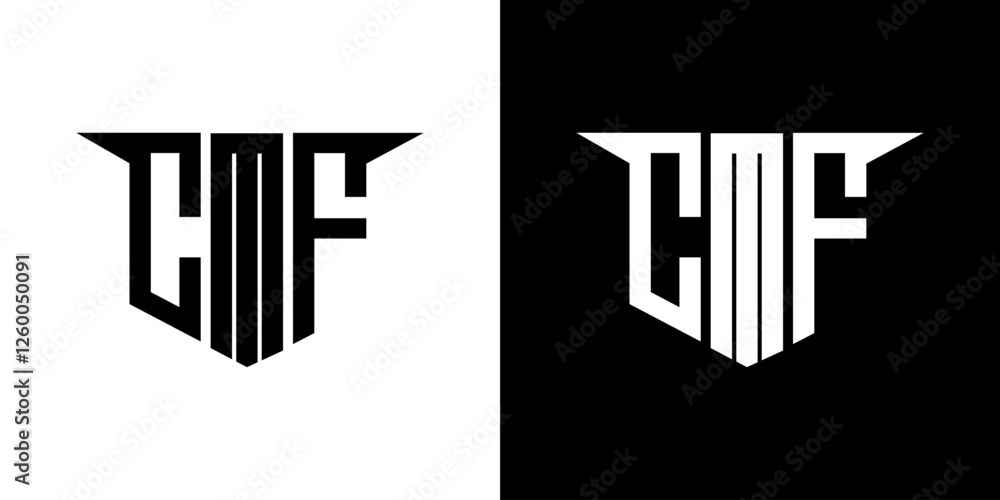 Image vectorielle Stock CMF letter logo design with white background in ...