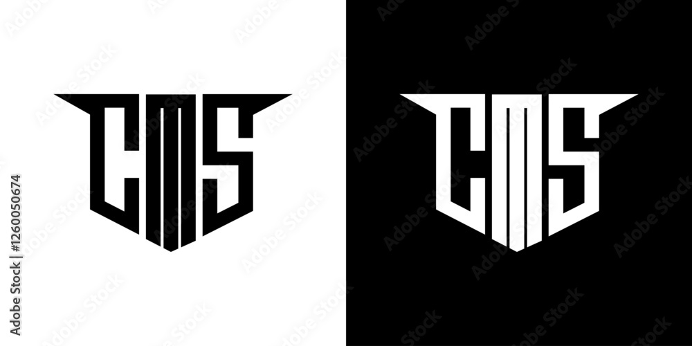 CMS letter logo design with white background in illustrator, vector ...