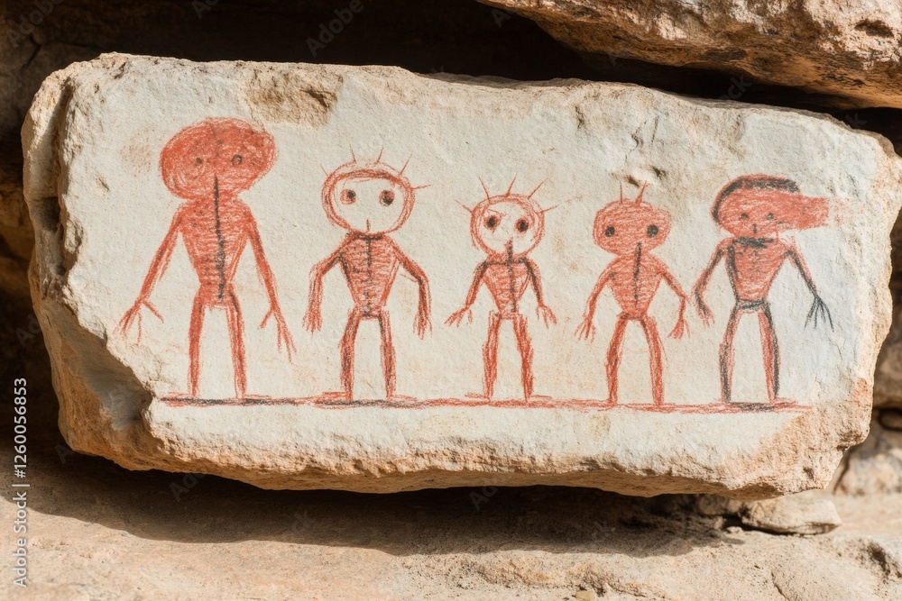 Exploring prehistoric rock art of human figures and creatures in ...