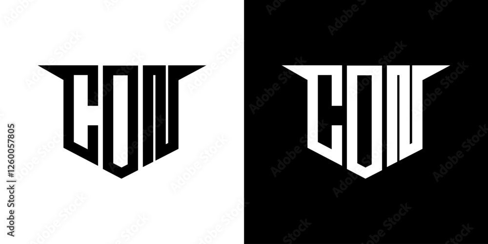 CON letter logo design with white background in illustrator, vector ...