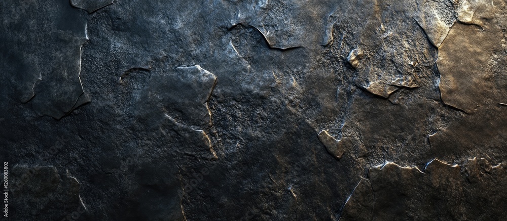 Textured dark gray stone wall with unique patterns and characteristics ...