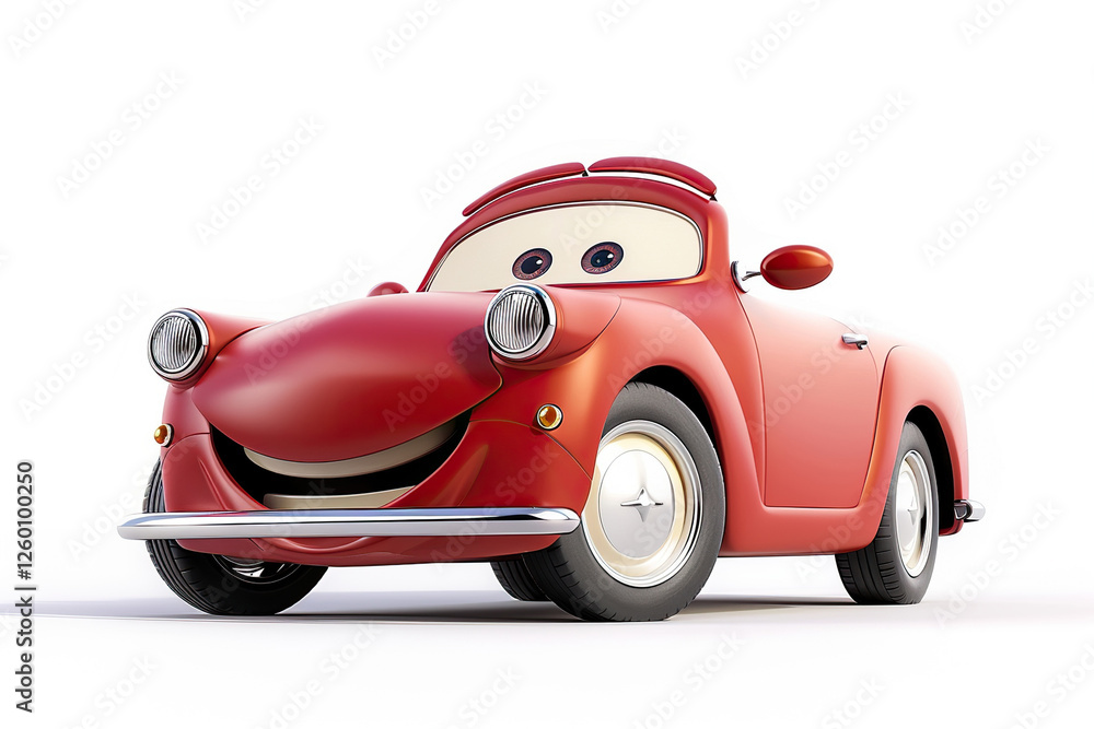 Beautiful colorful fictional cartoon car with pronounced headlights ...