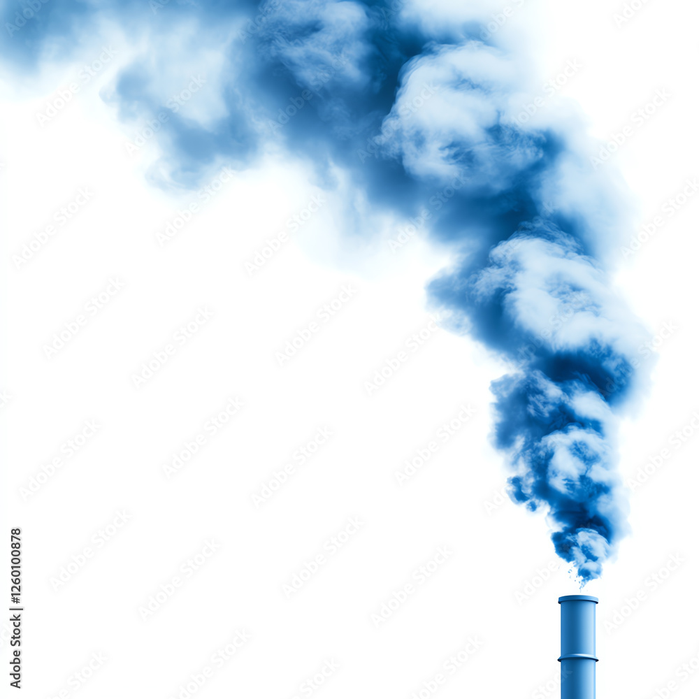 A striking image of blue smoke billowing from a chimney, symbolizing ...