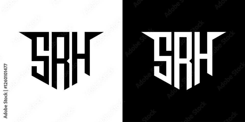 SRH letter logo design with white background in illustrator, vector ...