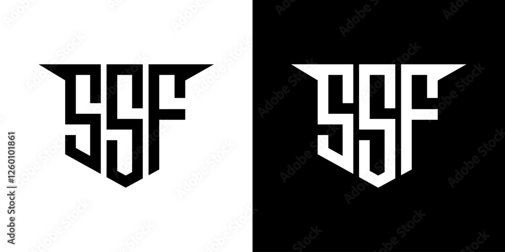 SSF letter logo design with white background in illustrator, vector ...