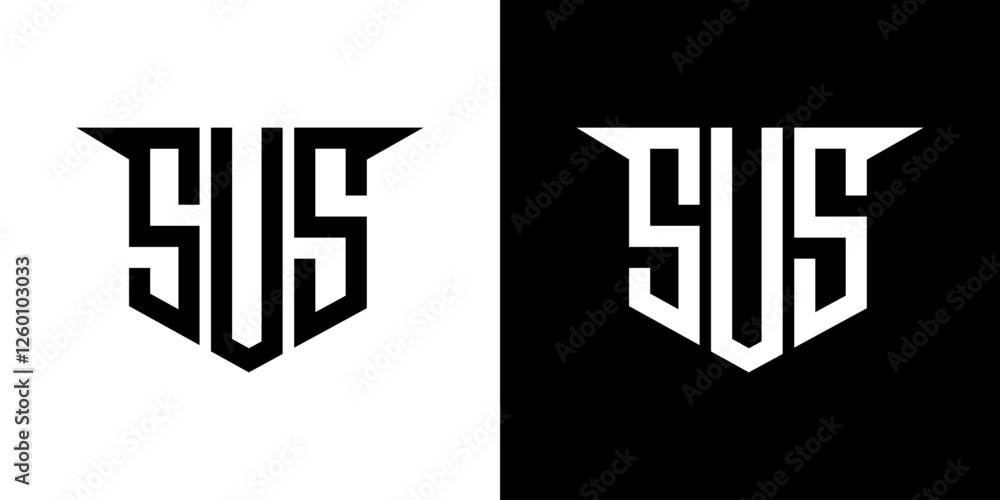 SUS letter logo design with white background in illustrator, vector ...