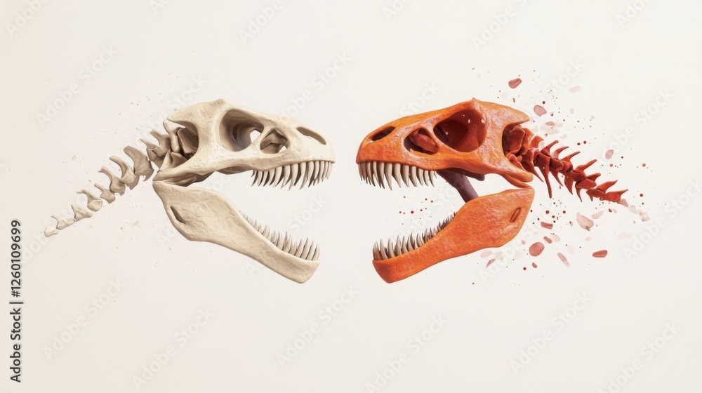 3D Render Comparing Skeletal Structures of Ancient Creatures and Their ...