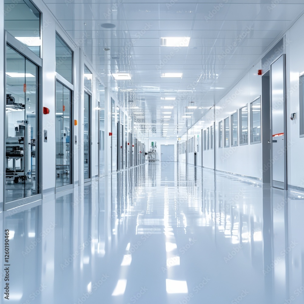 Exploring a modern cleanroom facility high-tech lab industrial space ...