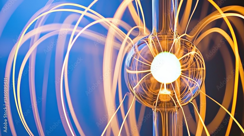 Dynamic energy flow laboratory setting scientific imagery illuminated ...