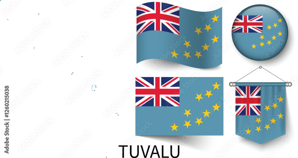 Vector de Stock The different designs of Tuvalu's national flags and ...