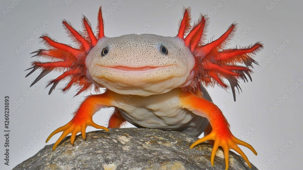 Axolotl in vibrant colorful habitat aquatic environment wildlife ...