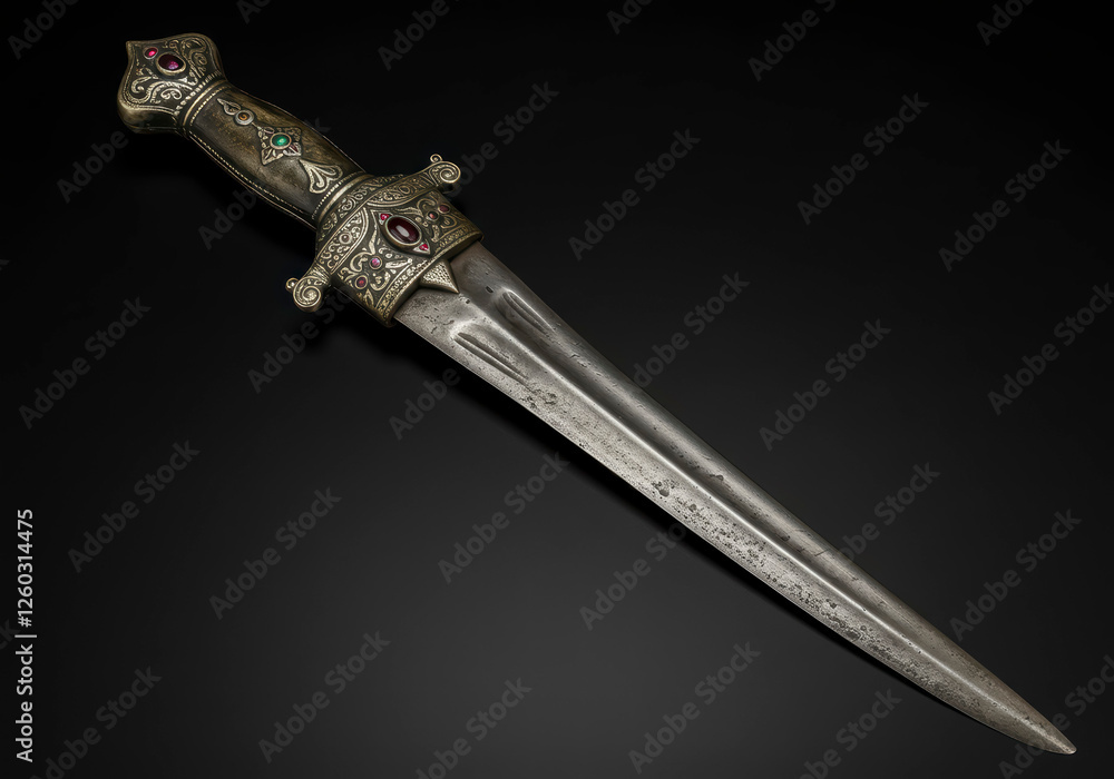 Ornate 17th 18th 19th Century Indian Ceremonial Dagger Reflecting Rich ...