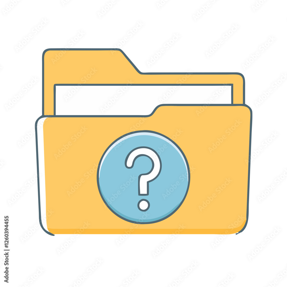 question mark in folder icon, question mark in folder vector ...