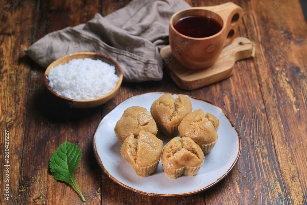 Kue Apam Gula Merah or Kue Apem or Kue Mangkok, Indonesian traditional ...