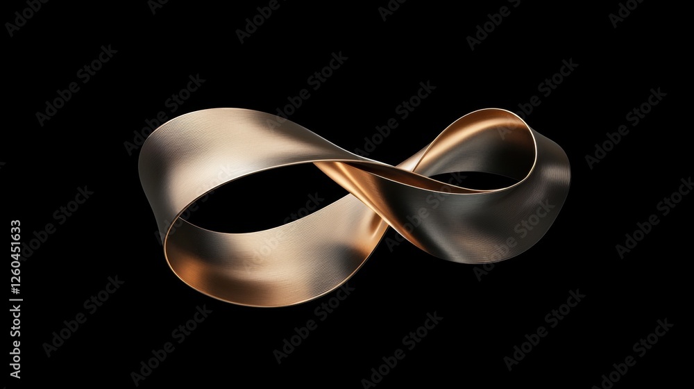 3d rendering of an infinity symbol. the symbol is made up of two curved ...