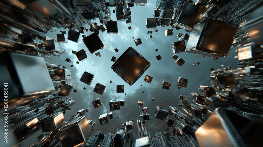 Abstract digital art piece that appears to be made up of multiple ...