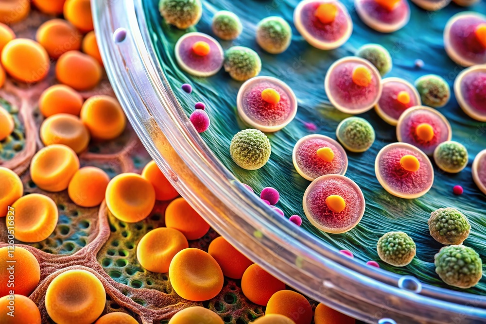 Microscopic View of Gram-Stained MRSA Colonies on Skin Surface - Double ...