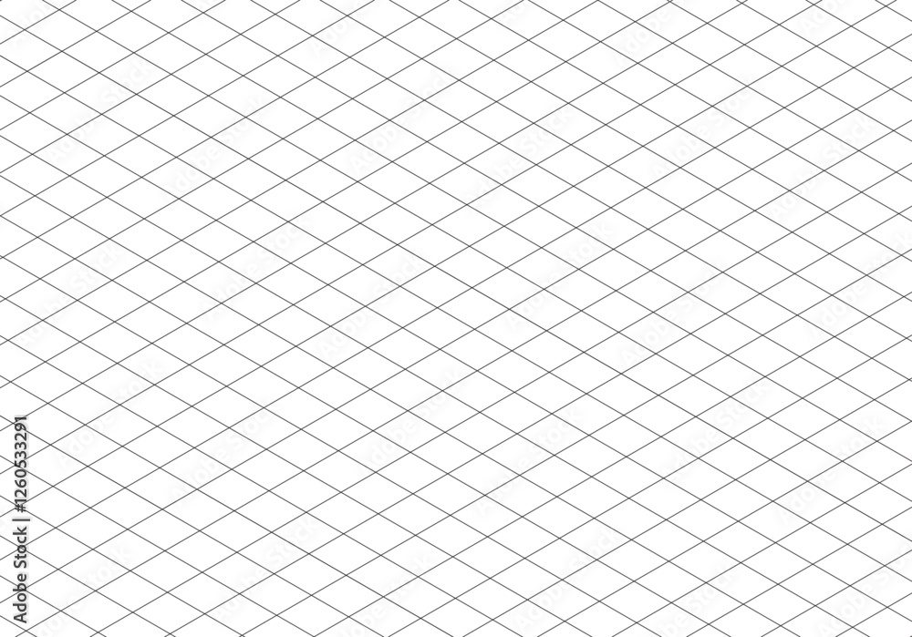 Isometric grid line guide pattern. 3d perspective paper background ...