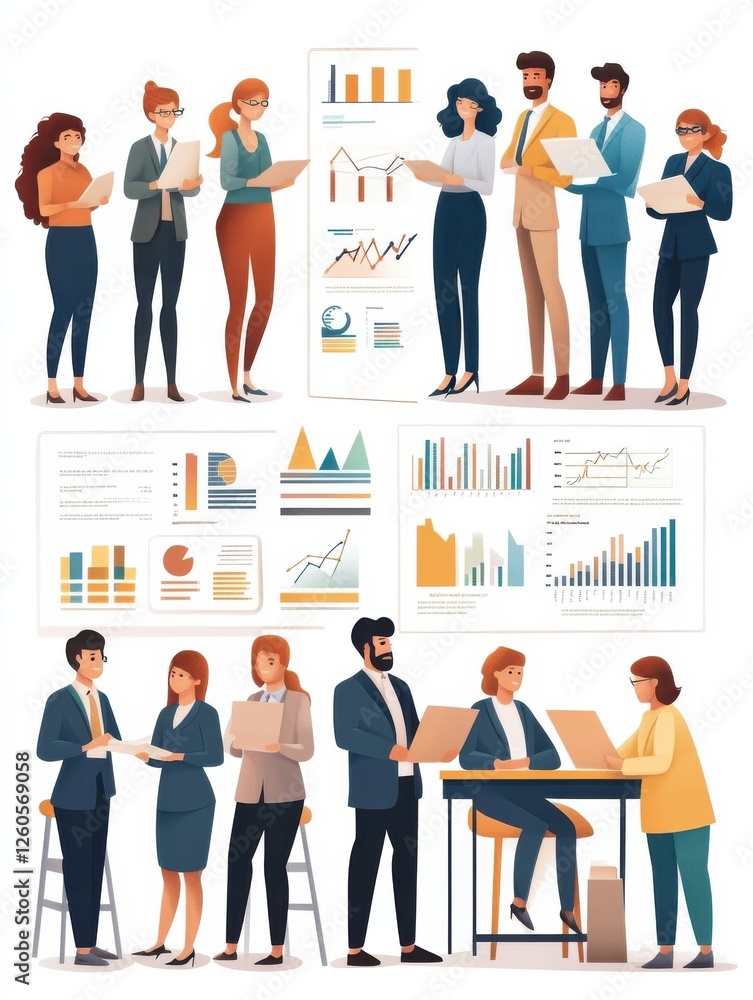 Master of Science in finance isolated cartoon vector illustrations set ...