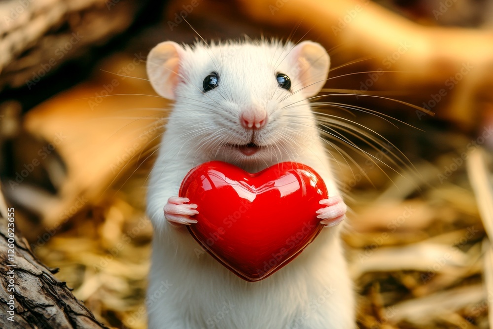White rat - my beloved animal. Ad campaign animal visual idea. Cute ...