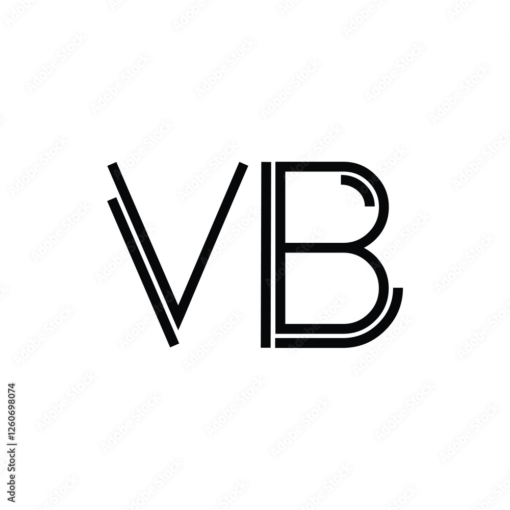 VB monogram logo design letter text name symbol monochrome logotype ...