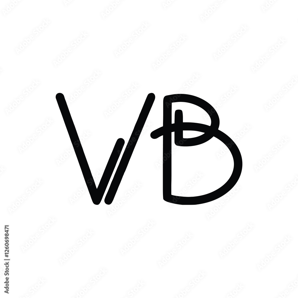 VB monogram logo design letter text name symbol monochrome logotype ...