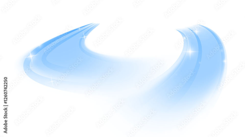Air flow set of vector elements, light effect blowing from an air ...