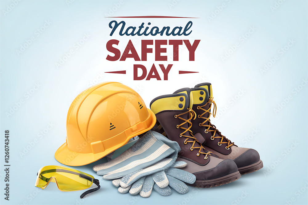 National Safety Day, Illustration Art. Safety Day, National Safety Day ...