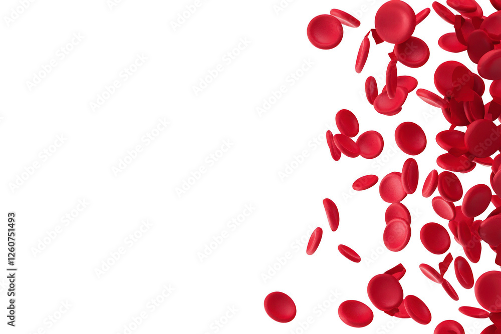 Red blood cells floating in transparency background, representing ...