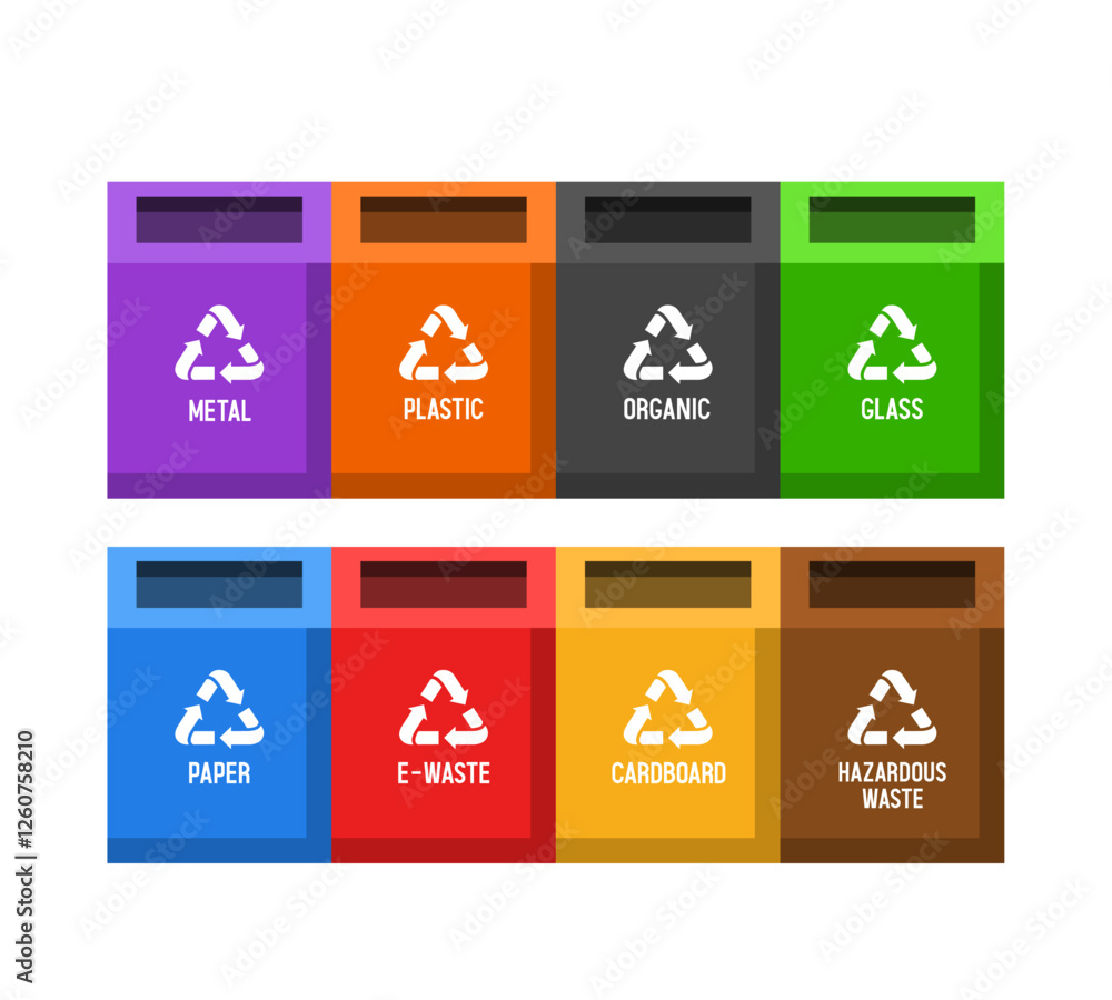 Recycling Bins. Containers for different types of garbage. Containers ...
