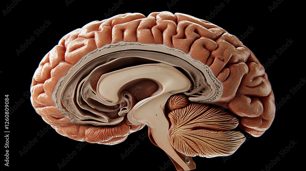 Human brain sagittal section, anatomy, medicine, neural, research ...