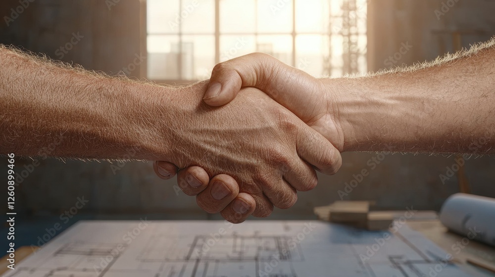 Collaboration in construction sunlit office meeting civil engineering ...