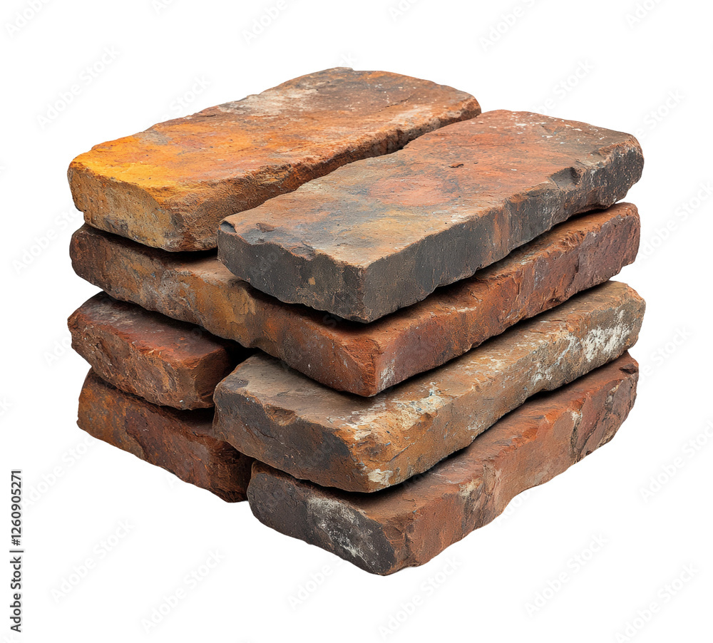 Mastering brick stacking at construction sites isolated on transparent ...