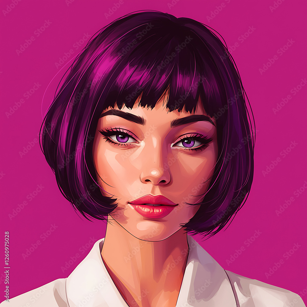 Chic Confidence: A Portrait of Modern Elegance - Generative AI of close ...