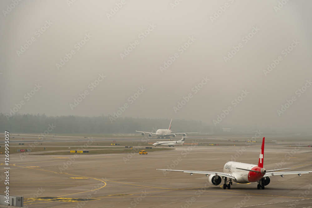 A6-EEQ Emirates Airbus A380-861 jet in Zurich in Switzerland 20.1.2025 ...