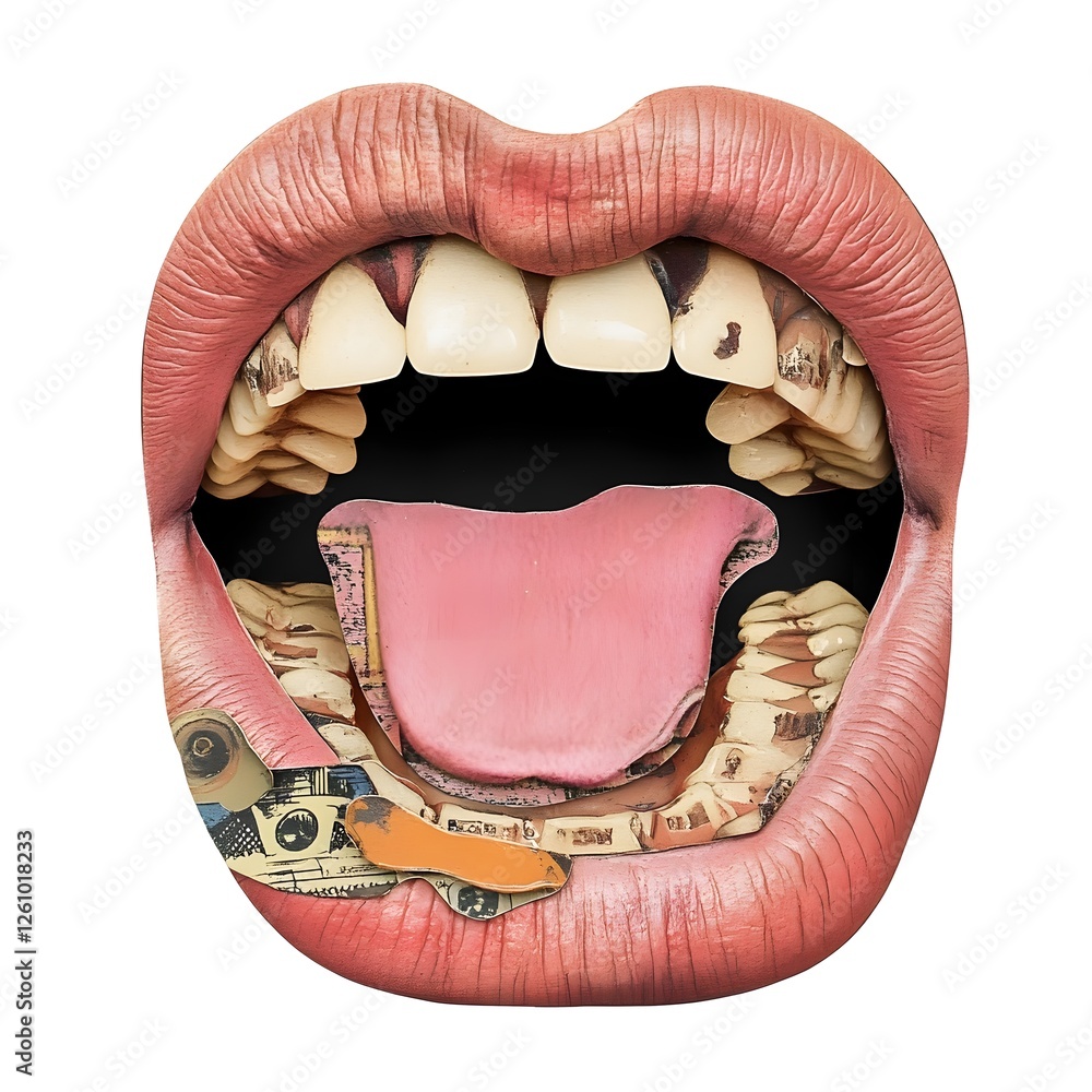 Extreme Close up Photograph of an Open Mouth Revealing Unattractive ...