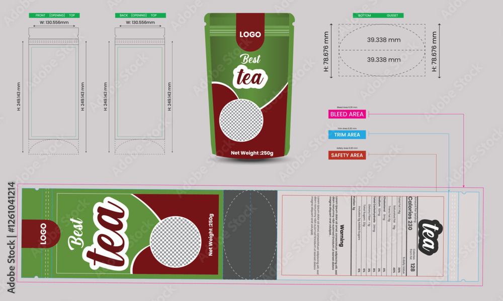best tea, template, snack, design, product, retail, package, blank ...
