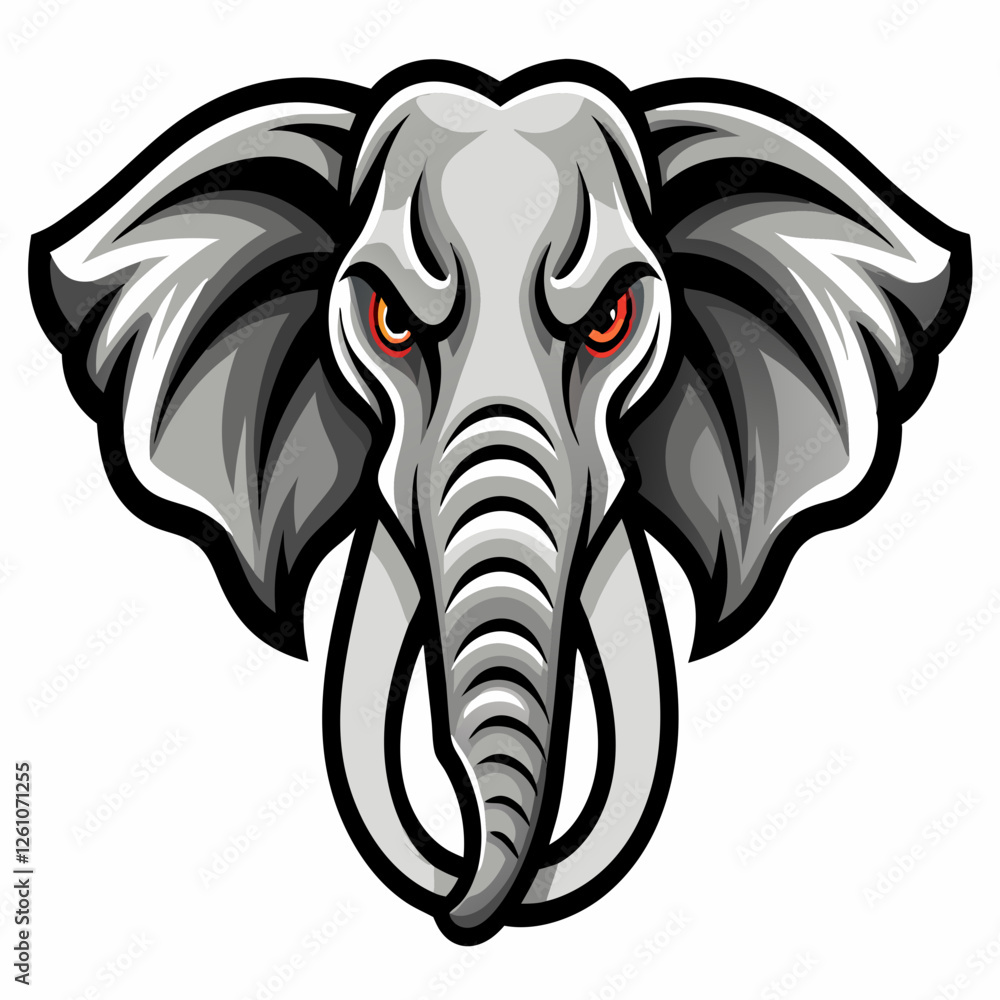 Elephant vector, Simple color Design vector icon with white background ...