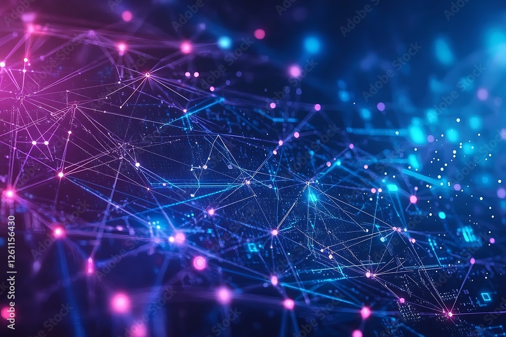 Blue and purple technology background featuring a circuit design with ...