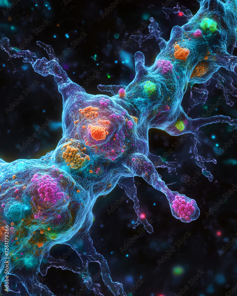 Neuro-map showcases the dynamic interactions among neural connections and cells Stock ...